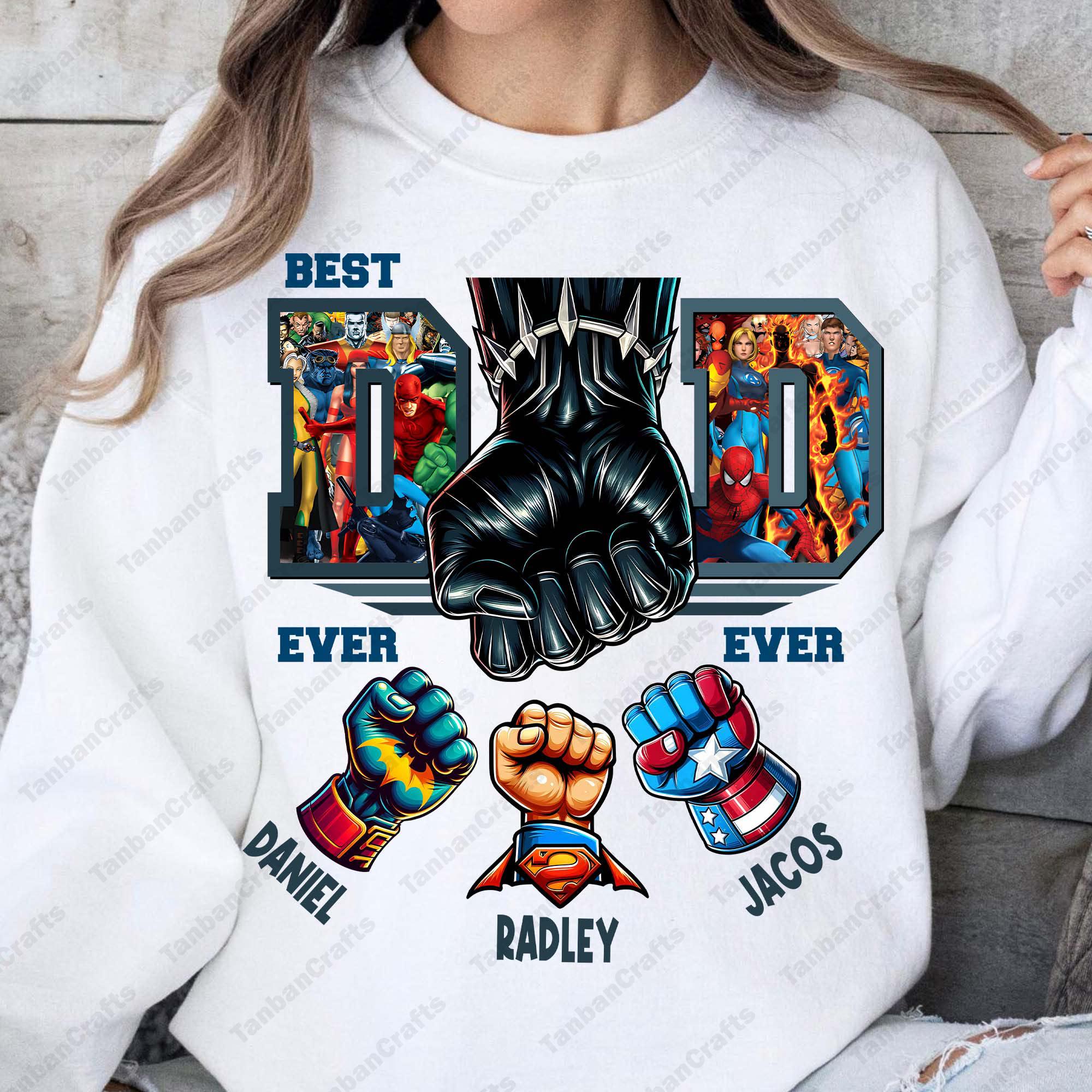 Custom Best Dad Ever Png, Fist Bump Set Superhero Png, Custom Superhero ...