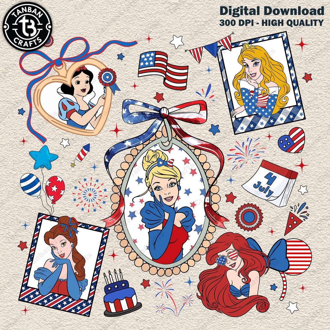 Princess 4th of July, American Freedom Png, Happy 4th of July Png, Red ...