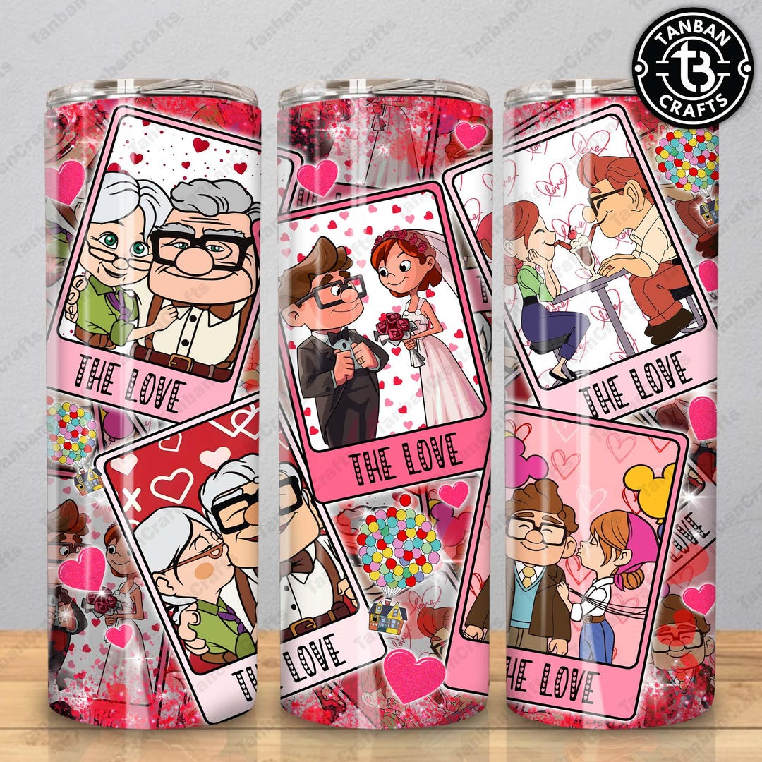 Cartoon Couple Valentine Tumbler Design Png, Valentine Couple Tumbler ...