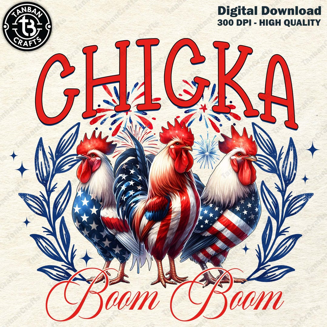 Patriotic USA Chicken Png, Retro American 4th of July Png, Funny ...