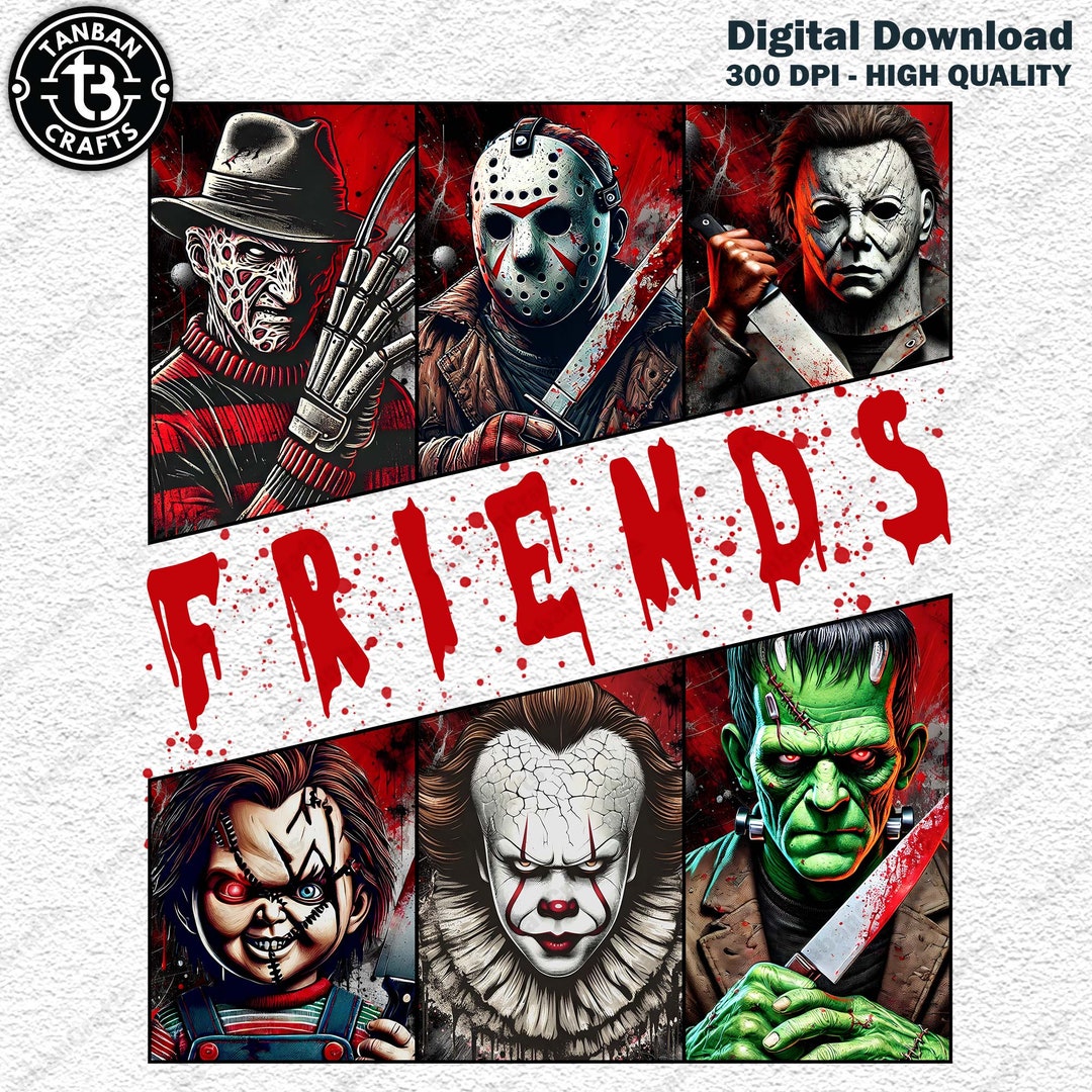 Friends Horror Characters Png, Happy Halloween Gift Png, Horror Movie ...