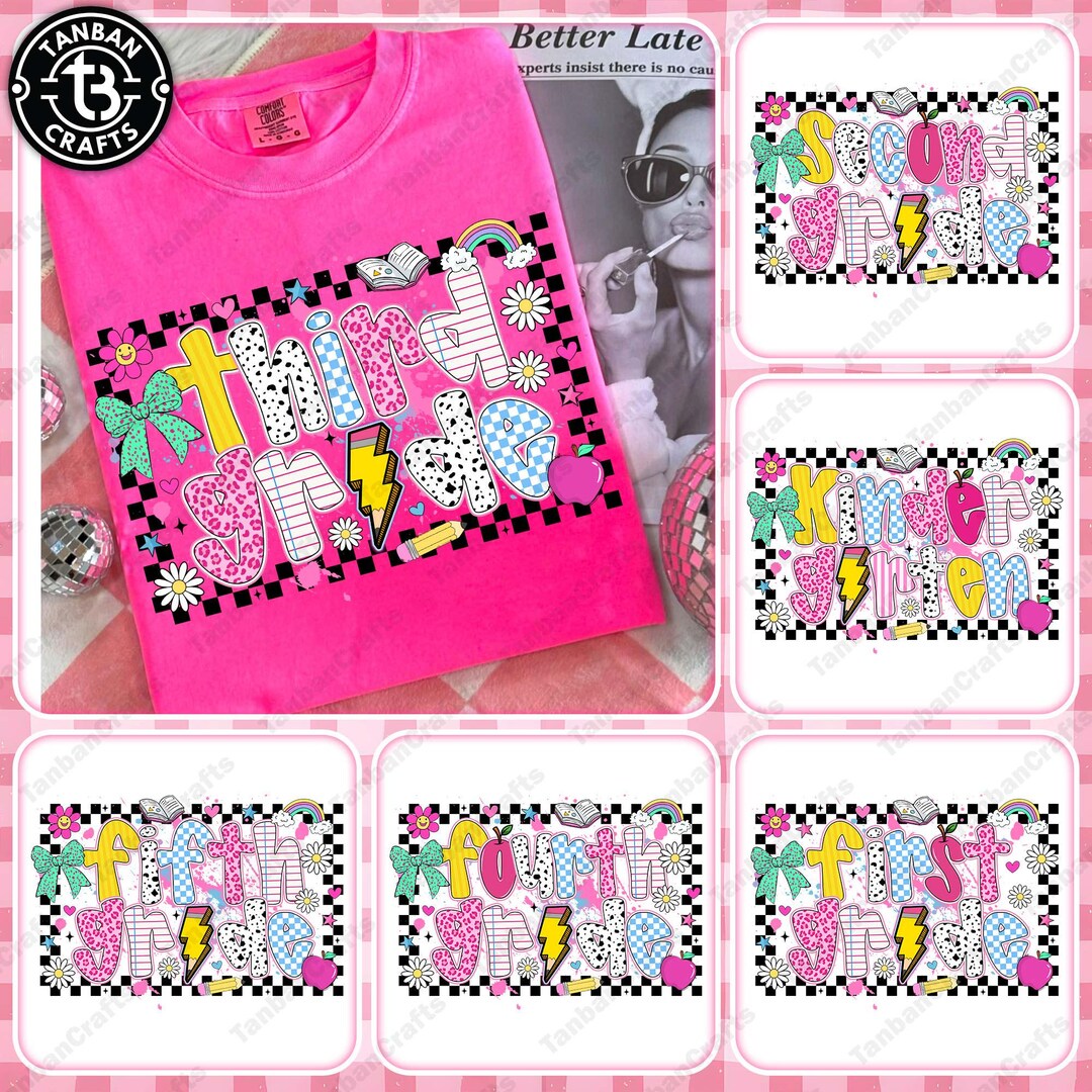 Retro Back to School Coquette Bundle, Kindergarten, First Day of School ...