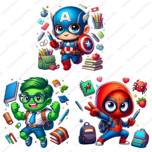 6 Cartoon Back to School Png Bundle, Funny Cartoon Png, Cartoon Friends ...