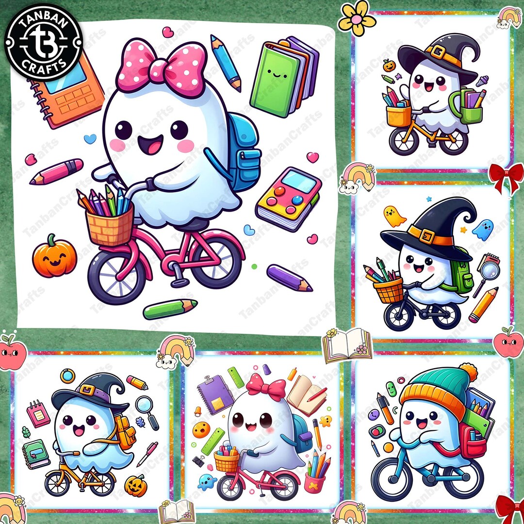 Bundle Cute Ghost Book, Funny Book Lover Halloween Png, Cute Ghost Book ...