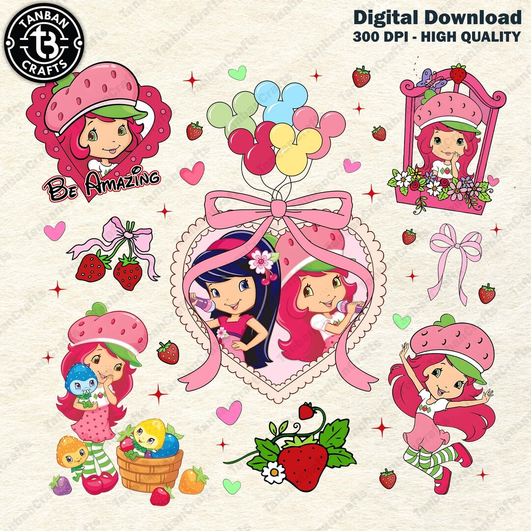 Strawberry and Friends Characters, Berry Sweet Girl Cartoon Kids PNG ...