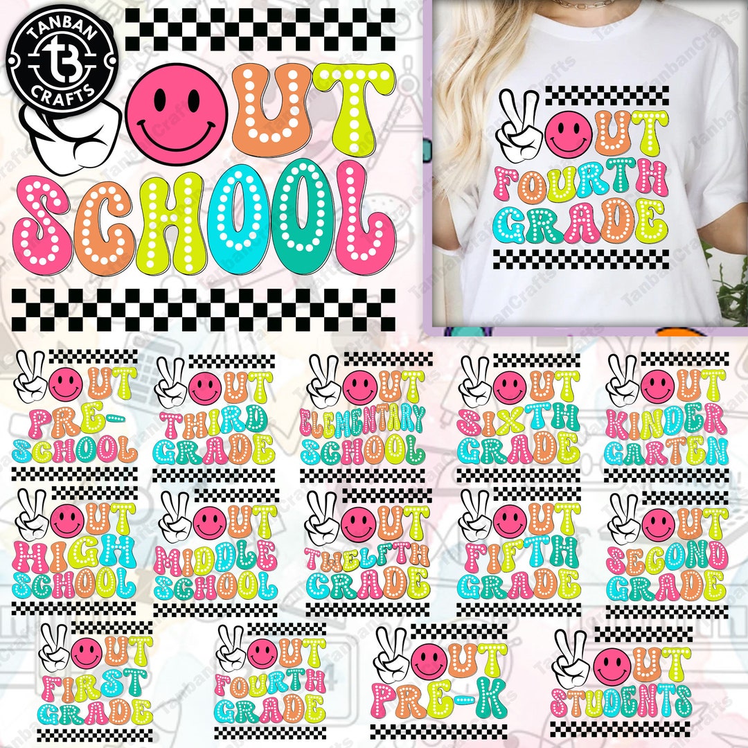 Peace Out School Png Bundle, Last Day of School Png, End of School Png ...