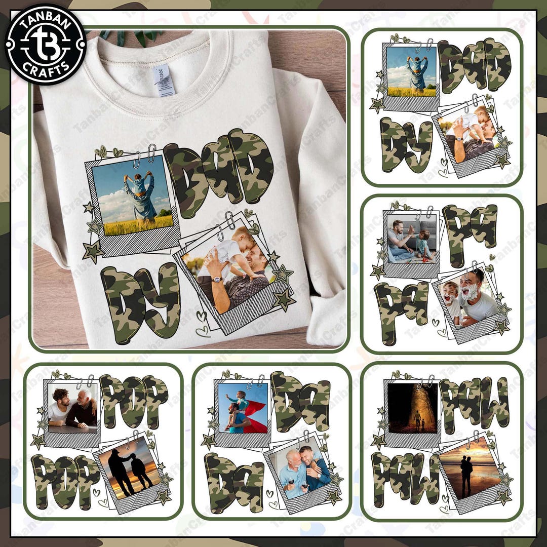 Preppy Camo Dada Photo With Kids PNG, Father's Day Png, Camo Hunting ...