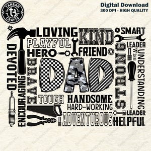 Dad Word Collage Png, Father's Day Tools Png, Handy Dad Sublimation ...