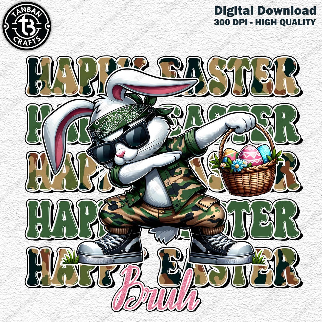 6+ Happy Easter Bunny Camo Character Png, Girl Easter Camo Png, Easter ...