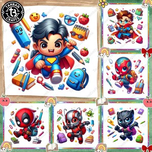 5 Cartoon Back to School Png Bundle, Funny Cartoon Png, Cartoon Friends ...