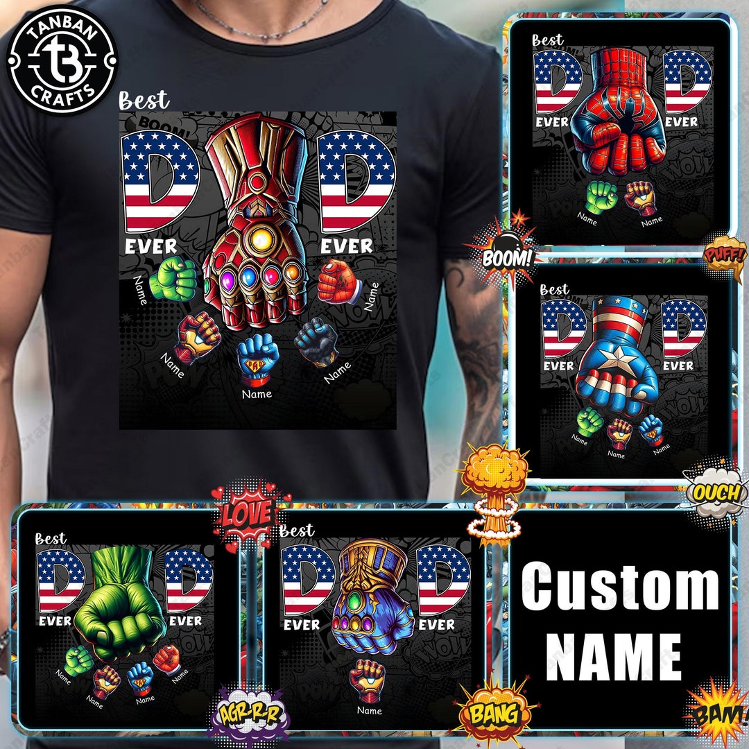 Custom Best Dad Ever Bundle Png, Custom Superhero Baby Png, Super Dad ...