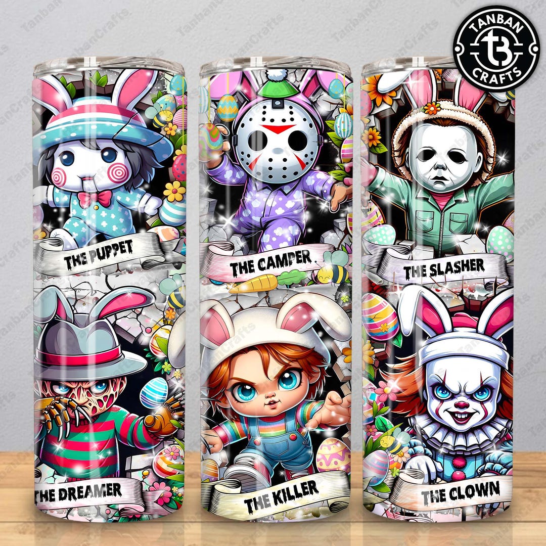 Horror Easter Killer 20oz Tumbler Wrap, 20oz Skinny Tumbler Killer ...