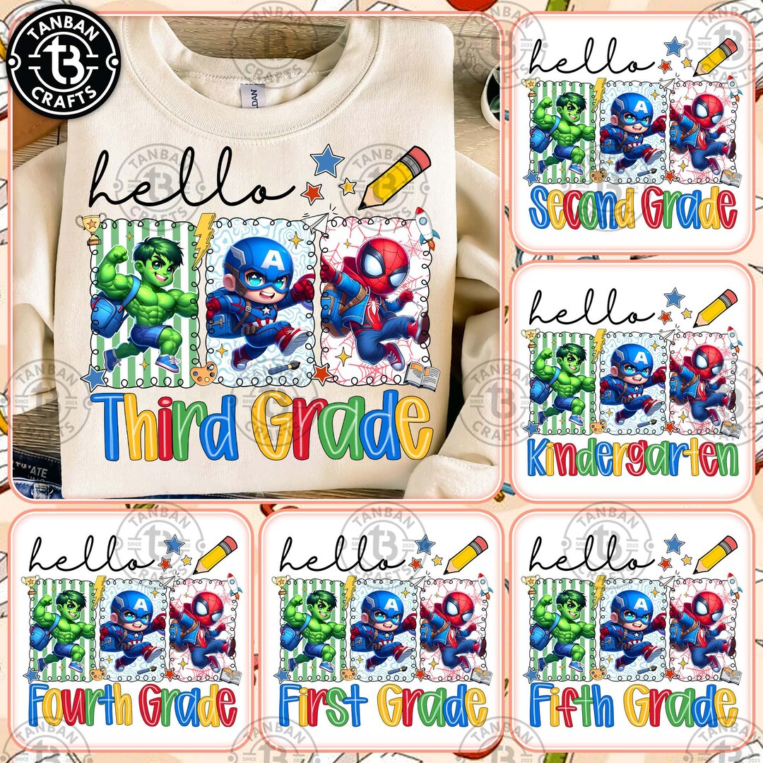 Superhero Back to School Png Bundle, Pre-k 1st/2nd/3rd/4th Grade Png ...