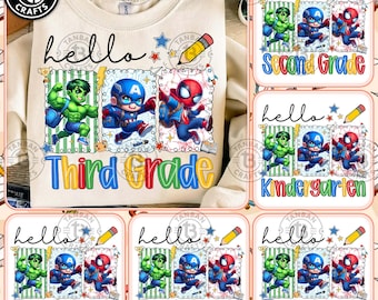 Superhero Back to School Png Bundle, School Boys Png, Preppy Back to ...
