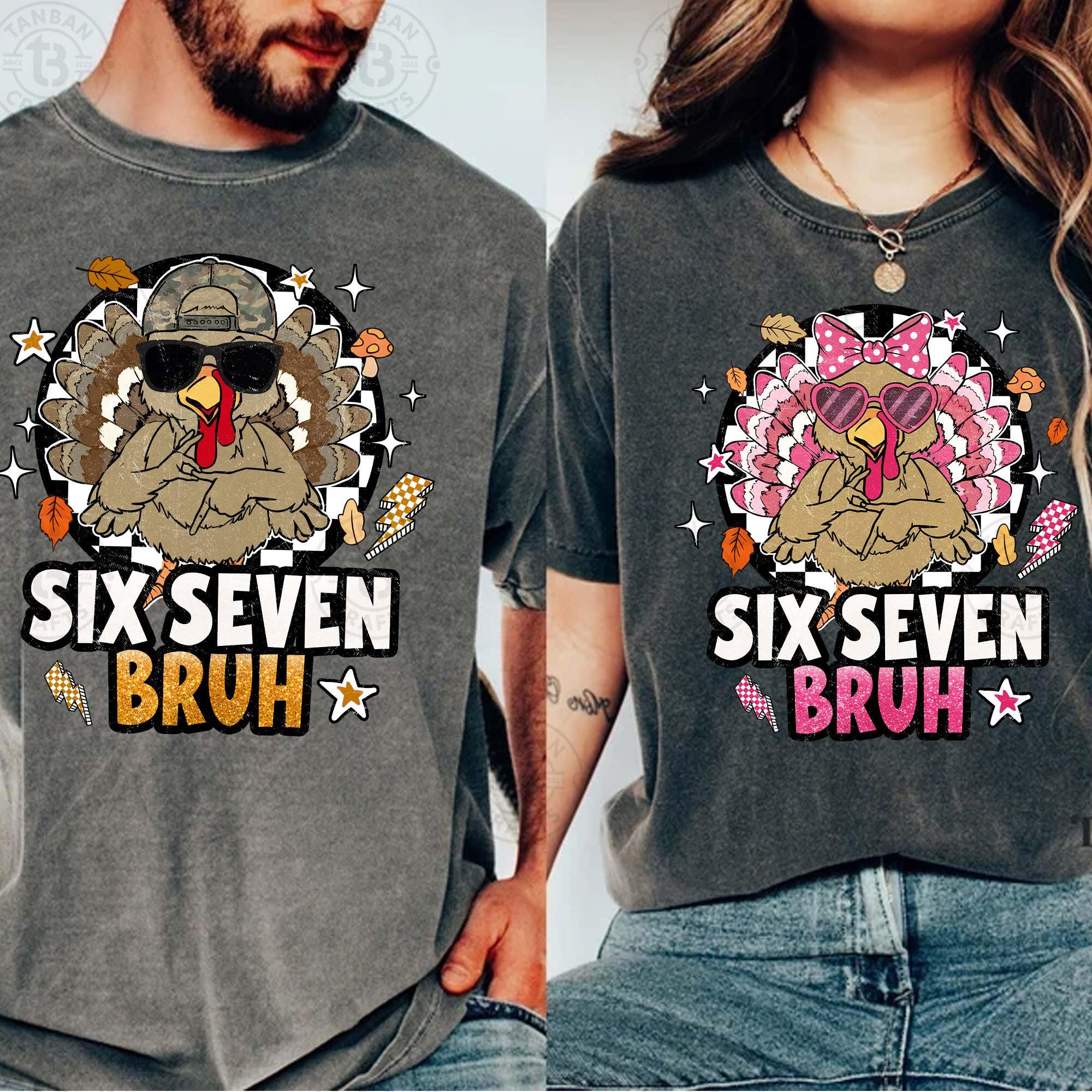 Checker Six Seven Meme Turkey Kids Bruh Png, Boy and Girl Thanksgiving ...