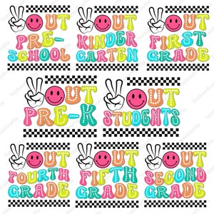 Peace Out School Png Bundle, Last Day of School Png, End of School Png ...