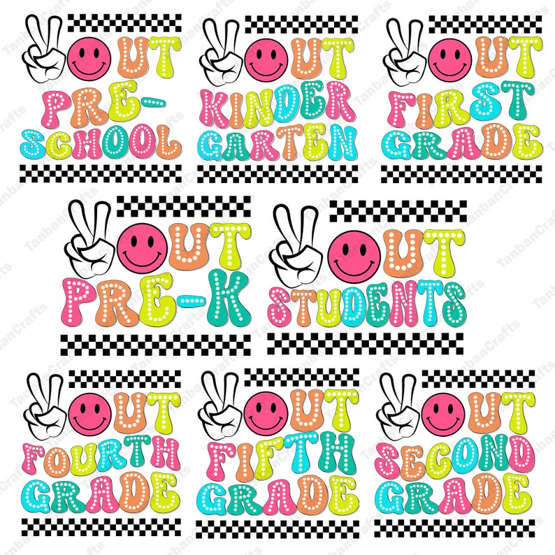 Peace Out School Png Bundle, Last Day of School Png, End of School Png ...