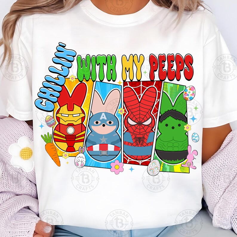 Dibujos animados relajándose con mi conejito de Pascua superhéroe PNG ...