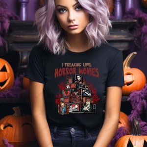 Horror Friends Png, I Freaking Love Horror Movies Png, Scary Halloween ...