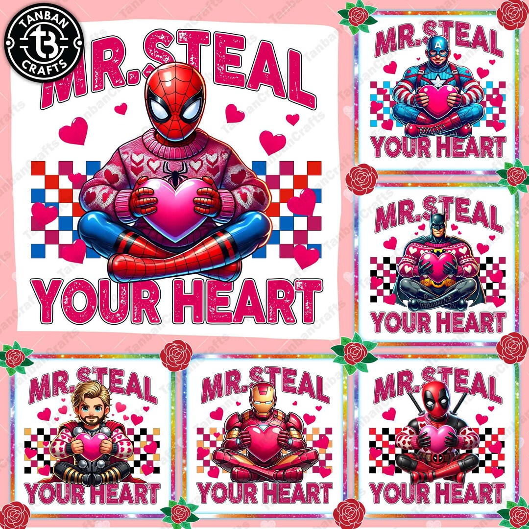 Bundle Superhero Valentine Png, Mr Steal Your Heart Bundle Png ...