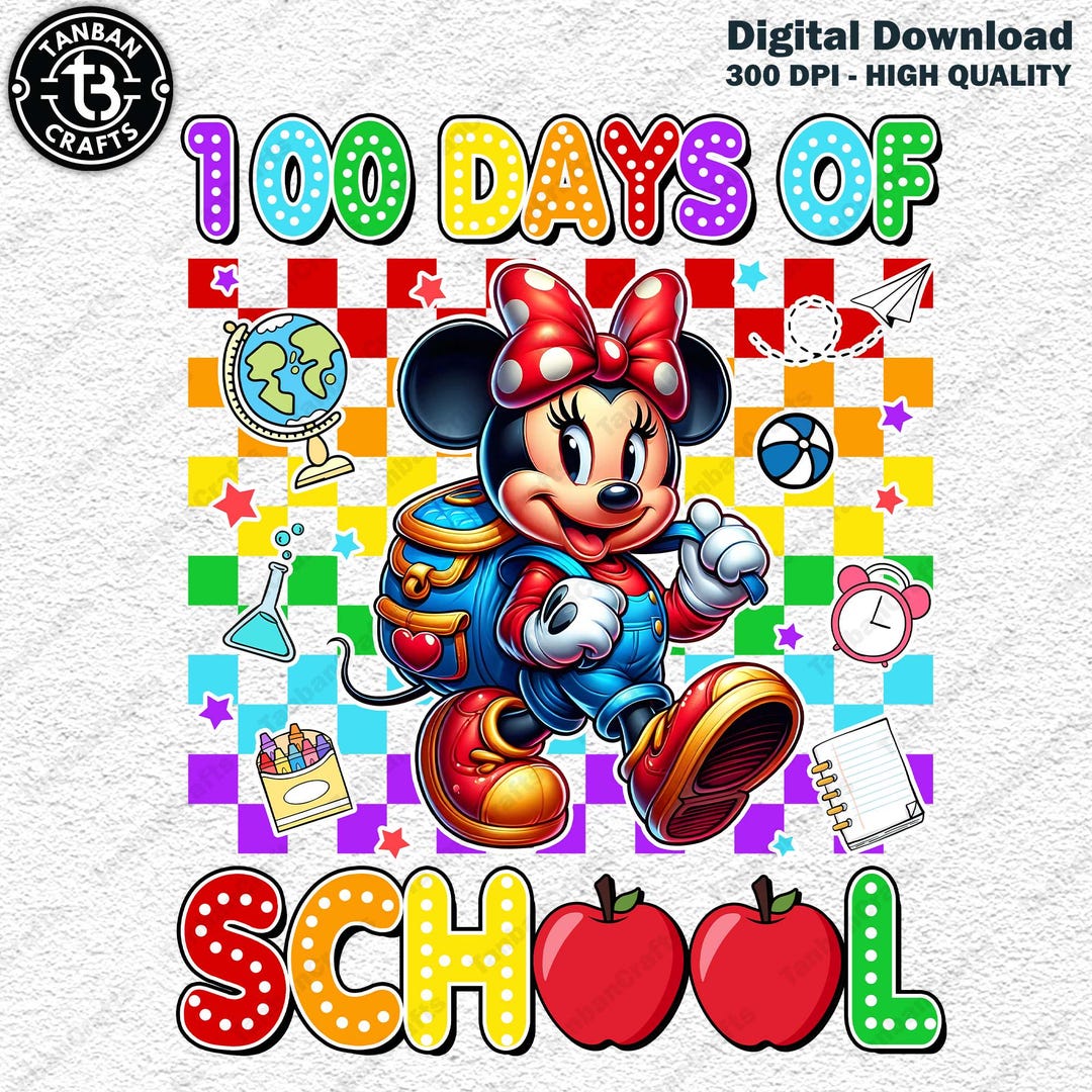100 Days of School Png, 100 Days Cartoon Png, Mouse Cartoon Character ...