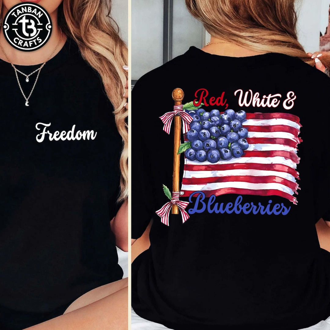 Preppy Red White & Blueberries Coquette Flag PNG, Blueberry Budget PNG ...