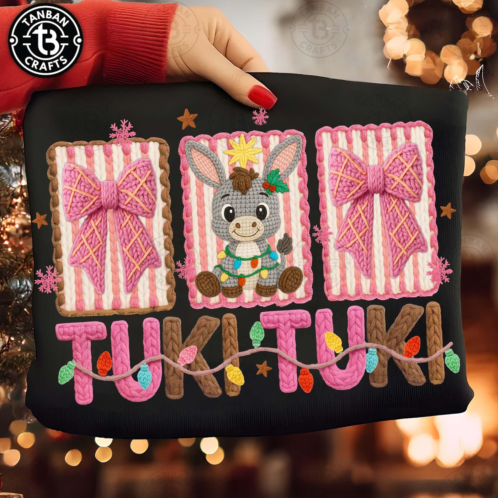 Mi Donkey Mexican Christmas Latch Hook Faux Yarn Crochet Png, Feliz ...