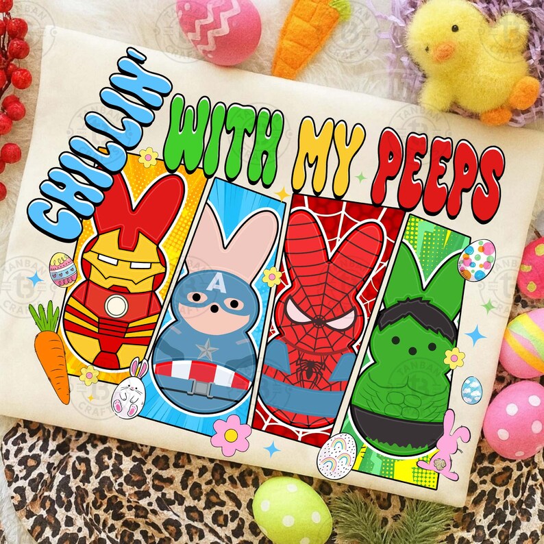 Dibujos animados relajándose con mi conejito de Pascua superhéroe PNG ...