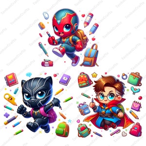 5 Cartoon Back to School Png Bundle, Funny Cartoon Png, Cartoon Friends ...