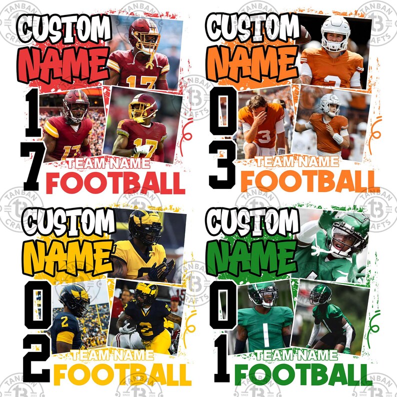 CUSTOM Canva Template Fall Football Photo Insert Png Bundle, Coquette ...