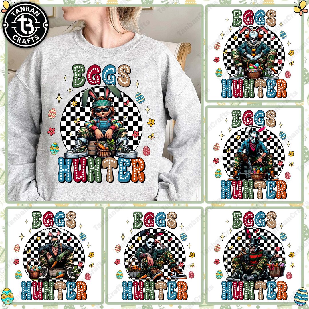 Killer Egg Hunter Png Bundle, Horror Easter Png, Happy Easter Day Png ...