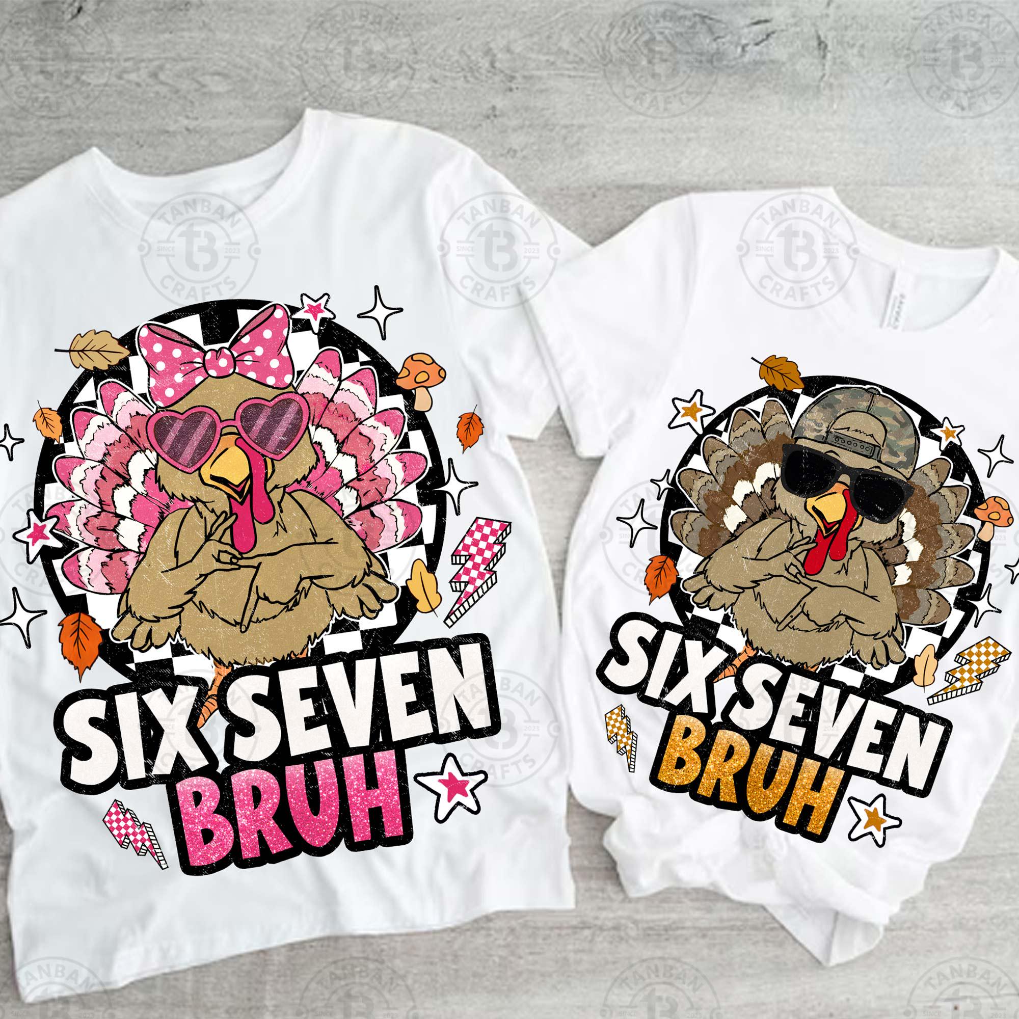 Checker Six Seven Meme Turkey Kids Bruh Png, Boy and Girl Thanksgiving ...