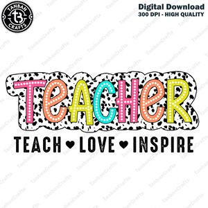 Teacher Teach Love Inspire Png, Teacher Dalmatian Png, Dalmatian Dots ...