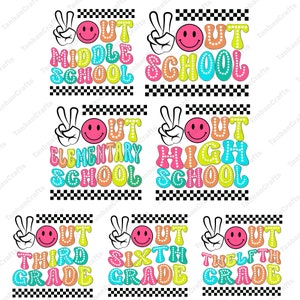 Peace Out School Png Bundle, Last Day of School Png, End of School Png ...
