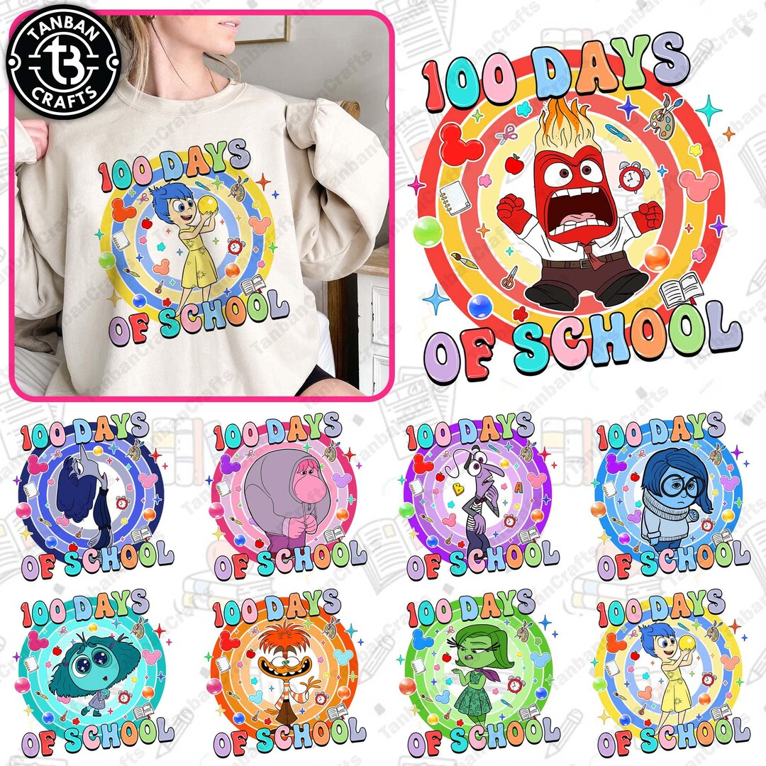 Emotions 100 Days of School Png Bundle, Level 100 Days of School ...