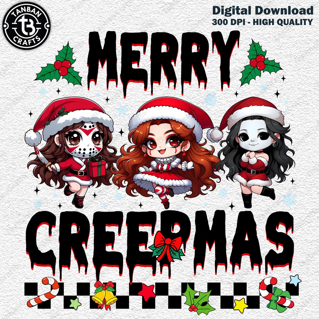 Merry Creepmas Png, Movie Killers Png, Series Killer Xmas Png, Funny ...