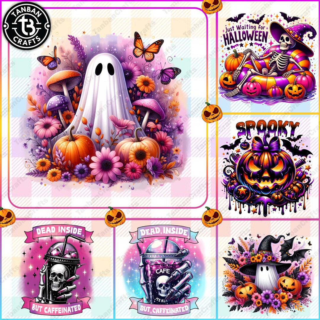 BUNDLE Spooky Season Png, Dead Inside but Caffeinated Png, Waiting for ...