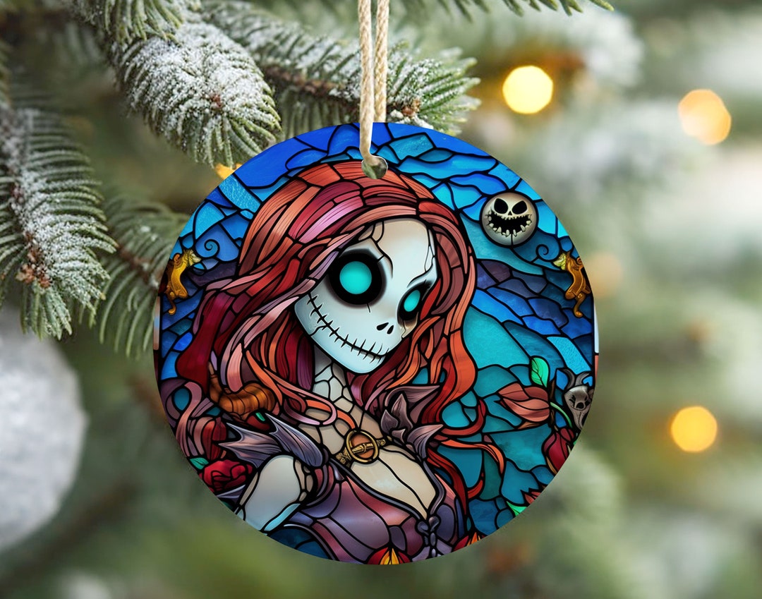 Sally Stained Glass Nightmare Christmas Ornament, Jack Sally Ceramic ...