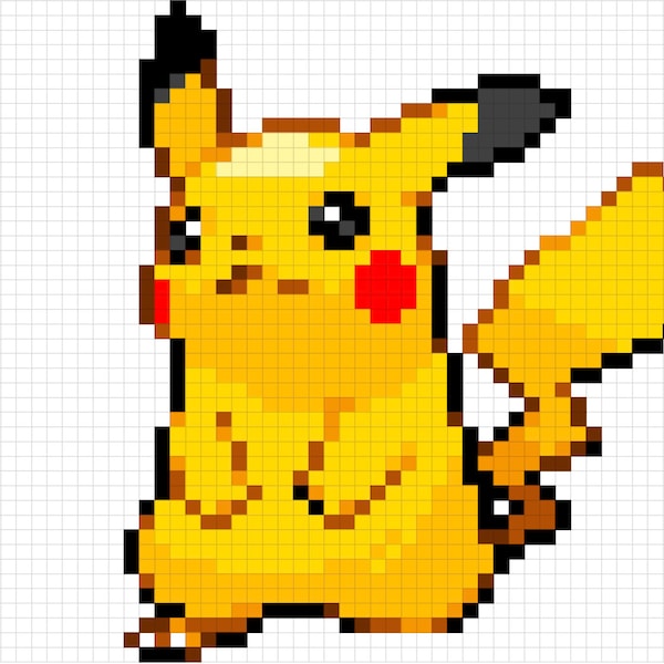 Pikachu Pixel Art - Etsy