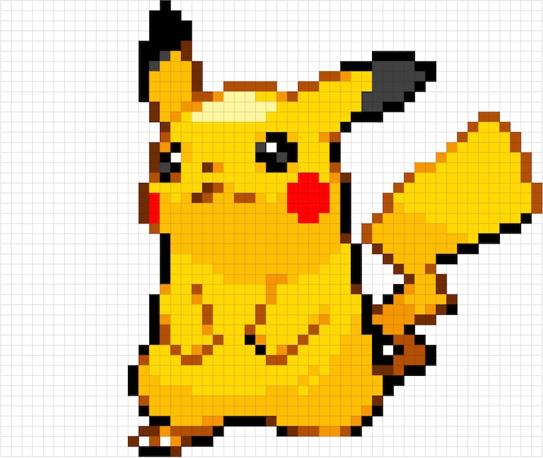 Pikachu Pixel Art - Etsy