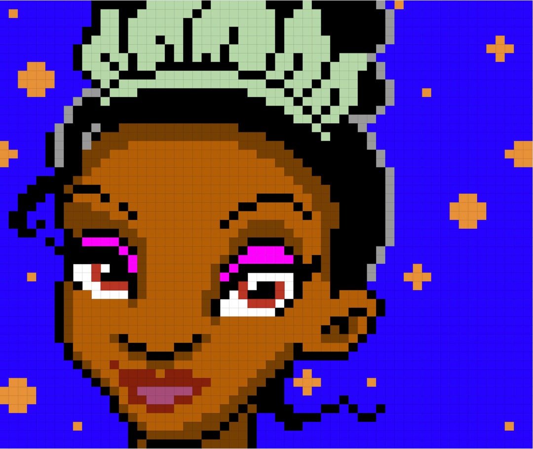 Princess Tiana Pixel Art - Etsy