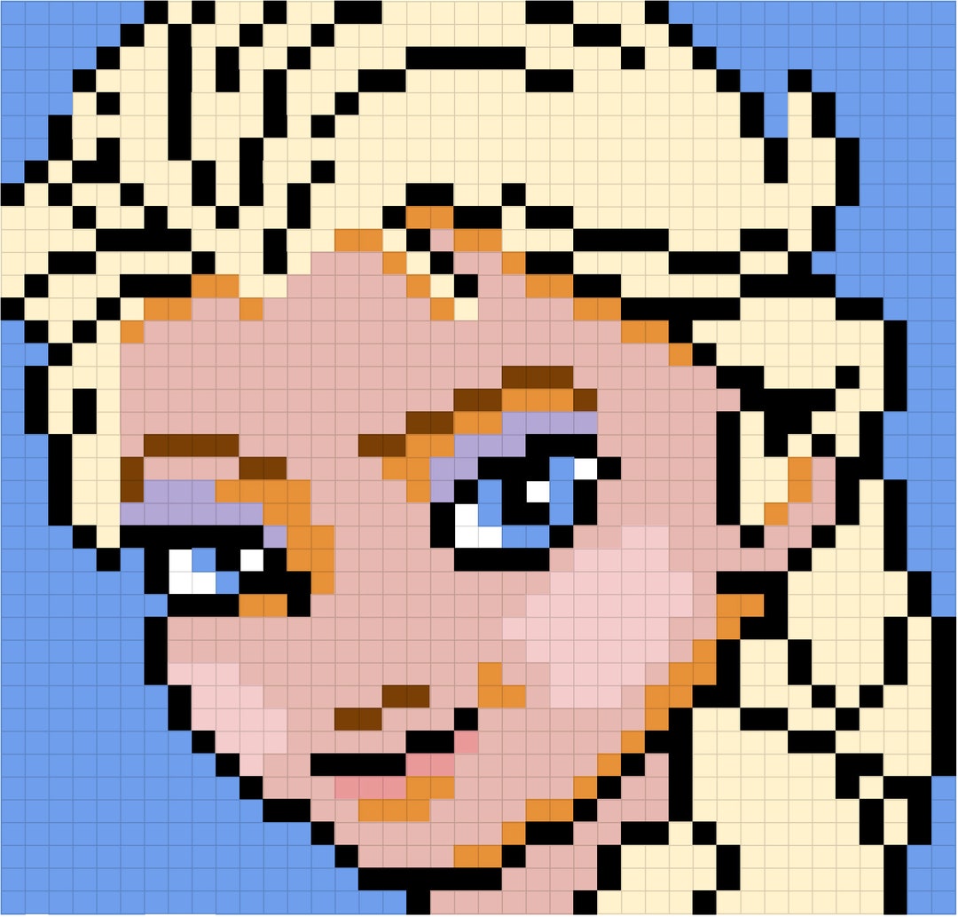 Princess Elsa Pixel Art Image - Etsy