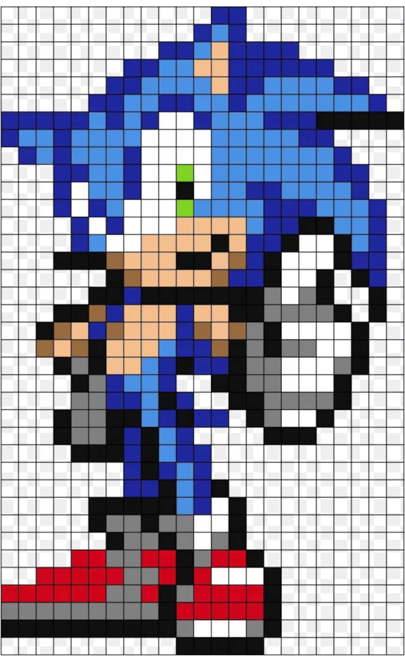 Sonic the Hedgehog Pixel Art - Etsy