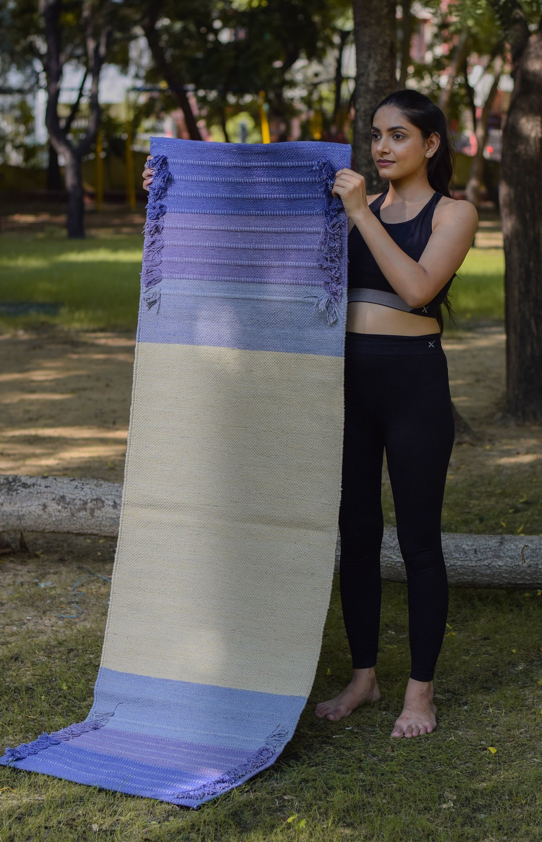 Handwoven Organic Cotton Yoga Mat, Eco-friendly Non-slip - Etsy