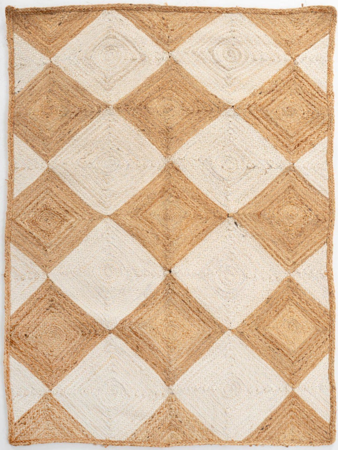 Winchester Diamond Braided Jute Rug, Natural Jute Braided Rug for ...