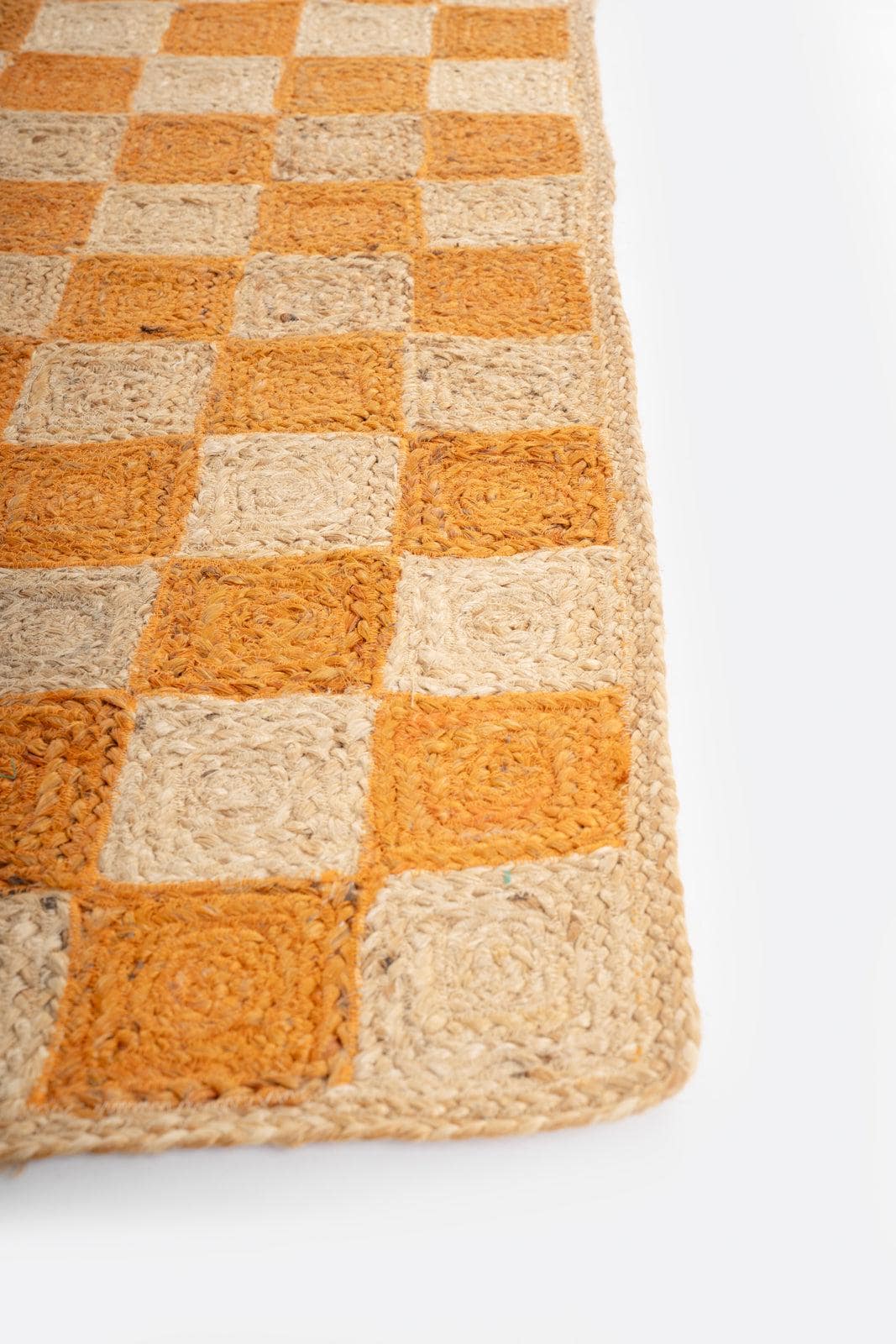 Wellington Checkered Jute Rug, Custom Jute Rug for Living Area, Bedroom ...