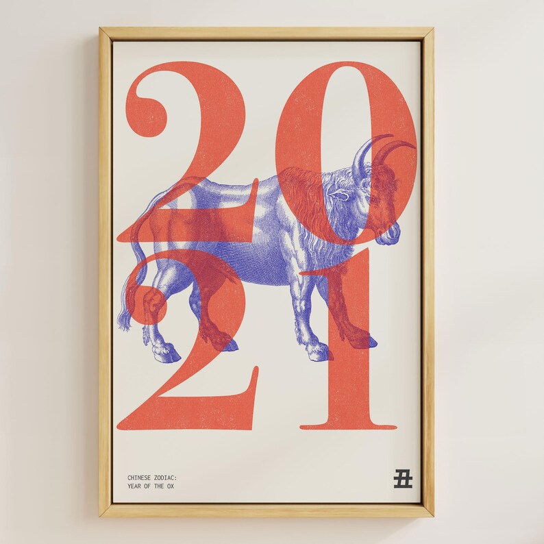 2021 | Year of the Ox | Chinese Zodiac Art | Astrology Printable Art - Etsy