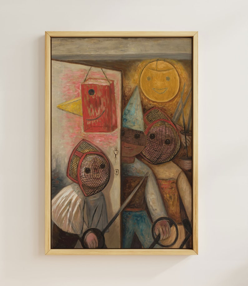 Naive Art Children Playing Carnival Painting Creepy Atmosphere Art ...