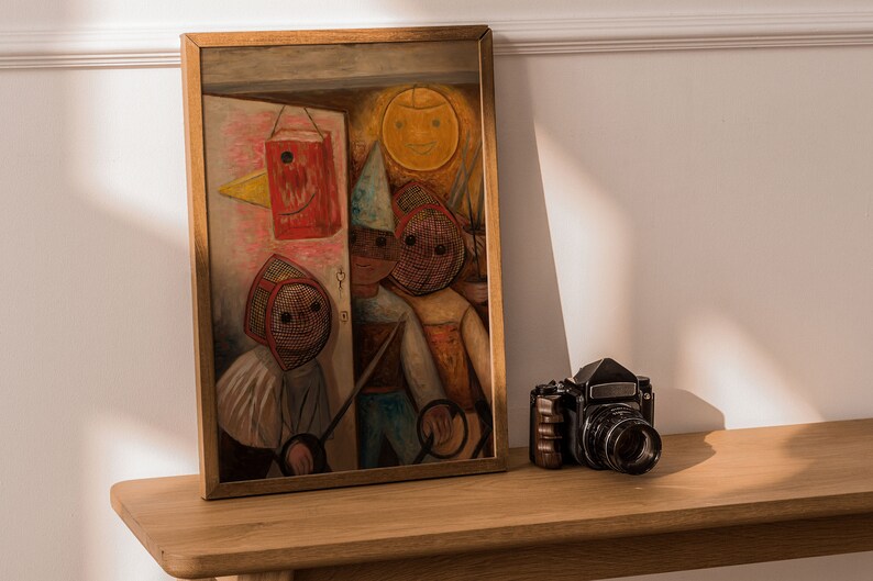 Naive Art Children Playing Carnival Painting Creepy Atmosphere Art ...