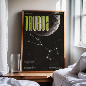 Taurus Constellation Poster - Minimalist Zodiac Wall Art for Astrology ...